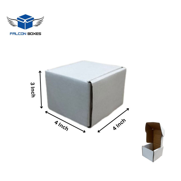 (4x4x3) White Mini Cube E-Commerce Box – Falcon Boxes